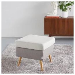 Hocker Home Affaire "Salla", beige (creme, grau), B:58cm H:49cm T:58cm, 100% Polyester, Hocker, Hocker, 2-farbig, Boucl&eacute; oder Struktur fein, passend zum Sessel