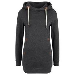 Kapuzenpullover oxmo "Hoodie OXVicky", Damen, Gr. M, grau (dar grau m), Obermaterial: 80% Polyester PES. 20% Baumwolle CO., Sweatshirts Kapuzenpullover