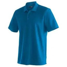 Poloshirt Maier Sports "Ulrich", Herren, Gr. 3XL, blau (saphirblau), 100% Polyester, Rundhals, Shirts, Herren Polo kurzarm, leichtes Shirt, Funktionsshirt mit Kragen Reg Fit, Topseller