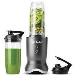 NUTRIBULLET Smoothie-Maker "Ultra NB1206DGCC - 1200W, 2 Mixbecher (900&700ml), Grau", grau (dunkelgrau), B:12cm H:39cm T:12cm, Zerkleinerer, Beleuchtetes Bedienfeld, leistungsstark und leise, 2 to-go Deckel