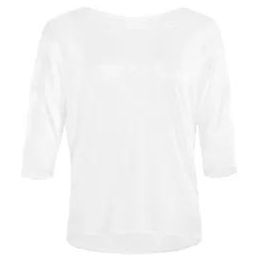 3/4-Arm-Shirt WINSHAPE "BAMS001", Damen, Gr. L, wei&szlig;, 95% Viskose, 5% Elasthan, U-Boot-Ausschnitt, Shirts 3/4-Arm-Shirt, Seidig weiches Bambusgewebe