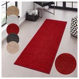 Teppich Hanse Home "Pure 100 Kurzflor" Gr. 13, rot, B:80cm H:13mm L:400cm, Kunstfaser, Teppiche, Teppich, Kurzflor, uni, umkettelt, L&auml;ufer, Wohnzimmer, Kinderzimmer, Flur
