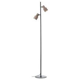 Brilliant Stehlampe "Cadiz", schwarz (schwarz matt, bronzefarben geb&uuml;rstet), 2, &Oslash; 22cm H: 140cm, 1 Stk., Leuchten, 140 x 22 cm, GU10, schwenkbar, Aluminium, schwarz/bronzefarben, Stehlampe