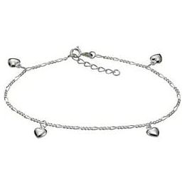 Fu&szlig;kette Vivance "925 Silber mit Herz Motiv", wei&szlig;, Fu&szlig;ketten, Damen, 22,5cm, Silber 925 (Sterlingsilber), gl&auml;nzend