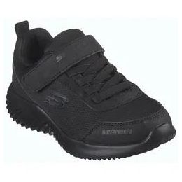 Klettschuh Skechers "BOUNDER-DRIPPER DROP", Kinder, Gr. 29, schwarz (schwarz uni), Lederimitat, Textil, unifarben, Schuhe Klettschuh, Sneaker, Kommunionsschuh in nahtversiegeltem, wasserdichtem Design