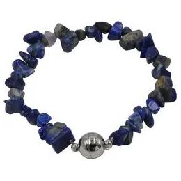Armband Steuer "Splitter- Lapislazuli blau", blau, Armb&auml;nder, Damen, 19cm, Metall, Armband