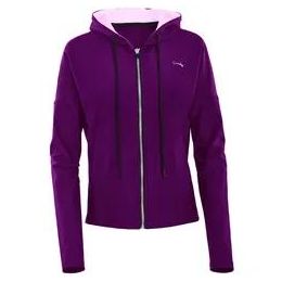 Trainingsjacke WINSHAPE "Functional Comfort Jacket J008C", Damen, Gr. M, lila (schwarz plum, lavender rose), 85% Polyester, 15% Elasthan, ohne Ausschnitt, Jacken Trainingsjacke, mit Ton-in-Ton-Farbakzent