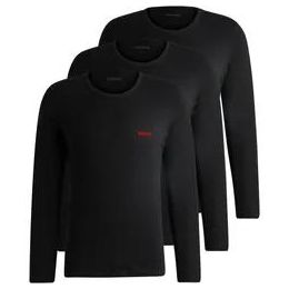 Langarmshirt Hugo UNDERWEAR "LS-SHIRT RN TRIPLET", Herren, Gr. S (48), schwarz (schwarz 001), Single Jersey, Obermaterial: 100% Baumwolle, unifarben, Basic, Shirts Langarmshirt
