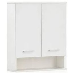 H&auml;ngeschrank Welltime "Palermo, Breite 59 cm", wei&szlig; (mattwei&szlig;), B:59,8cm H:70,8cm T:20,5cm, FSC-zertifizierter Holzwerkstoff, Schr&auml;nke, H&auml;ngeschrank, 2 T&uuml;ren, Metallbeschl&auml;ge