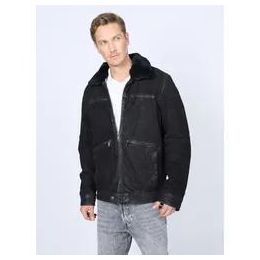Lederjacke Mustang "31022266", Herren, Gr. XL, schwarz, Obermaterial: 100% Schafsleder. &Auml;rmelfutter: 100% Polyester. Futter: 100% Polyester. Kragen: 100% Lammfell, ohne B&uuml;ndchen, Jacken