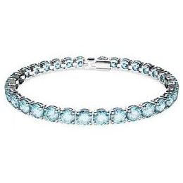 Armkette Swarovski "Schmuck Geschenk Matrix Armband" Gr. L, blau (metallfarben, blau, aquamarine), Armb&auml;nder, Damen, L, Metall, Armkette, mit Swarovski Kristall