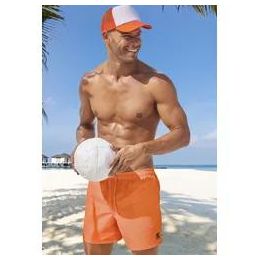 Badeshorts John Devin, Herren, Gr. XXL, N-Gr, orange, Microfaser, Recycling-Polyester, unifarben, Badehosen Badeshorts, mit klassischem Style