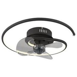 Globo LIGHTING Deckenleuchte "KOREN", schwarz (schwarz matt), &Oslash; 45cm H: 13,9cm, 1 Stk., Leuchten, Deckenventilator, Deckenlampe, moderner Ventilator, Deckenleuchte