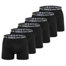Jack & Jones Boxershorts JACK & JONES "Boxershort SENSE TRUNKS 3 PACK 6er Pack", Herren, Gr. L, schwarz, Obermaterial: 95% Baumwolle CO. 5% Elasthan EL., Unterhosen