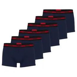 Boxershorts Hugo "Boxershort TRUNK TRIPLET PLANET 6er Pack", Herren, Gr. M, blau, Obermaterial: 95% Baumwolle CO. 5% Elasthan EL., Unterhosen