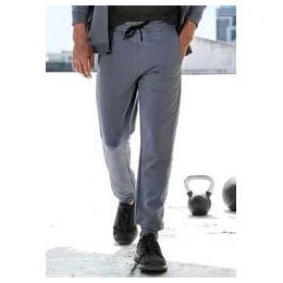 Sweatpants Le Jogger, Herren, Gr. XXL (60/62), XXL, blau, Obermaterial: 50% Polyester, 45% Baumwolle, 5% Elasthan, unifarben mit Farbeinsatz, bequem kn&ouml;chellang, Hosen, mit farblichen Einsatz und Rei&szlig;verschlusstaschen