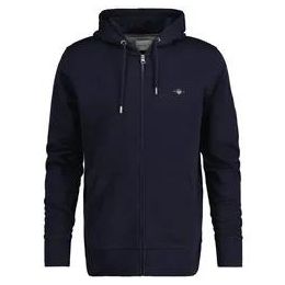 Sweatshirt Gant "Sweatjacke REGULAR SHIELD FULL ZIP HOODIE", Herren, Gr. M, blau, Obermaterial: 87% Baumwolle CO. 13% Polyester PES., Sweatshirts Sweatshirt