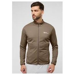 Fleecejacke Jack Wolfskin "PRELIGHT TRAIL FZ M", Herren, Gr. S (48), braun (cold, coffee), Obermaterial: 84% Polyester, 16% Elasthan. Futter: 100% Polyester, Jacken Fleecejacke