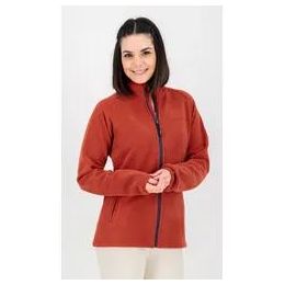Fleecejacke DEPROC ACTIVE "WAWA BAY", Damen, Gr. 44L, rot (chilli), 100% Polyester, gerader Abschluss, Jacken Fleecejacke, auch in gro&szlig;en Gr&ouml;&szlig;en erh&auml;ltlich