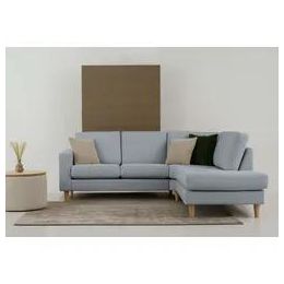 Ecksofa OTTO HOME "Tvinno", grau (gray), B:230cm H:87cm T:218cm, 100% polyester, Sofas, Ecksofa, im skandinavischen Stil, L-Form, mit Massivholzf&uuml;&szlig;en, Breite 230 cm