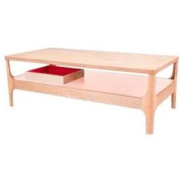 Couchtisch Kayoom "Kaffeetisch Addison, Couchtisch, offenes, ausgefallenes Design", beige (esche, rosa, natur, rosa), B:120cm H:40cm T:60cm, Tischplatte: MDF mit Esche-Furnier, Tischbeine: Massivholz, Tische, Couchtisch, Ausgefallenes Design, Tischbeine aus Massivholz, aus robustem Material