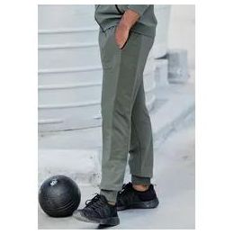 Sweatpants Le Jogger, Herren, Gr. S (44/46), XXL, gr&uuml;n, Obermaterial: 50% Polyester, 45% Baumwolle, 5% Elasthan, unifarben, bequem kn&ouml;chellang, Hosen, mit farblichen Einsatz und Rei&szlig;verschlusstaschen