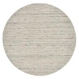 Wollteppich Theko "Pure UNI", grau (natural grau), H:14mm &Oslash;:150cm, Schurwolle, Teppiche, Handwebteppich, meliert, reine Wolle, handgewebt