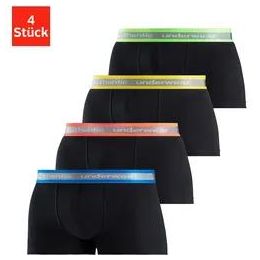 Boxer AUTHENTIC LE JOGGER "Boxershorts f&uuml;r Herren", Damen, Gr. XXL (8), 4 Stk., schwarz (schwarz, gr&uuml;n, schwarz, gelb, schwarz, orange, schwarz, blau), Jersey, Obermaterial: 95% Baumwolle, 5% Elasthan, unifarben, Unterhosen, angenehm weiches Neon-B&uuml;ndchen