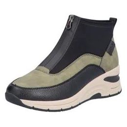 Sneaker Rieker, Damen, Gr. 39, bunt (schwarz, khaki), Lederimitat, Textil, Schuhe Sneaker, Freizeitschuh, High Top Sneaker, Stiefelette mit modischer Laufsohle