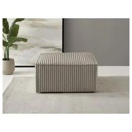 Hocker OTTO HOME "FINNLEY, Polsterhocker in Boucl&eacute;, Struktur fein u. Mega Cord verf&uuml;gbar", grau (taupe), B:80cm H:42cm T:80cm, Bezugstoff 100% PES ;Gramatur 400g/qm +/- 5%, Hocker, Hocker, passend zum Loveseat der Serie Finnley