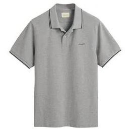 Poloshirt Gant "Poloshirt TIPPING PIQUE POLO 1er Pack", Herren, Gr. M, grau, Obermaterial: 100% Baumwolle CO., Shirts