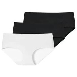 Panty Schiesser "Panty 3er Pack", Damen, Gr. S, schwarz (schwarz, schwarz, wei&szlig;), Obermaterial: 50% Baumwolle CO. 40% Polyamid PA. 10% Elasthan EL., Unterhosen Panty