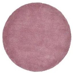 Hochflor-Teppich Tom Tailor HOME "Shaggy Teppich Cozy", rosa, H:25mm &Oslash;:100cm, Polyester, Teppiche, Uni Farben, auch in Pastell Farben, weich & kuschelig