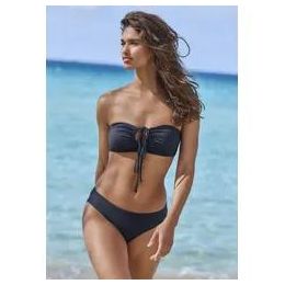 Bandeau-Bikini-Top s.Oliver "Joy", Damen, Gr. 42, Cup C/D, schwarz, Recycling-Polyamid, unifarben, Bikini-Oberteile, mit modischen Cut-Outs