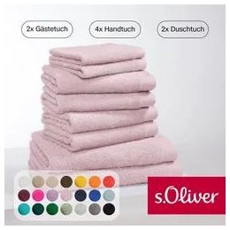 Handtuch Set s.Oliver "s.Oliver, Premium Qualit&auml;t, 600 gr/m2", rosa (rose), 8 Stk., Walkfrottier, Walkfrottier, Obermaterial: 100% Baumwolle, Handtuch-Sets, 2 G&auml;stet&uuml;cher 30x50, 4 Handt&uuml;cher 50x100, 2 Duscht&uuml;cher 70x140