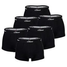 Boxershorts s.Oliver "Boxershort 6er Pack", Herren, Gr. M, schwarz, Obermaterial: 92% Baumwolle CO. 8% Elasthan EL., Unterhosen