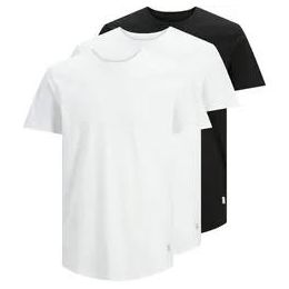 Jack & Jones T-Shirt JACK & JONES "T-Shirt JJENOA TEE 3PK 3er Pack", Herren, Gr. S, wei&szlig; (wei&szlig;, schwarz), Obermaterial: 100% Baumwolle CO(Bio)., Shirts T-Shirt