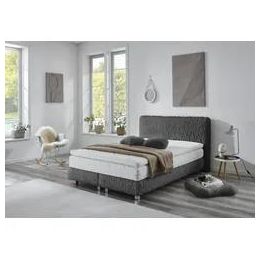 Boxbett "Nara", grau (anthrazit), L:210cm, Westfalia Schlafkomfort, Komplettbetten, aus Fellimitat, wahlweise in H2, H3 & H4 erh&auml;ltlich