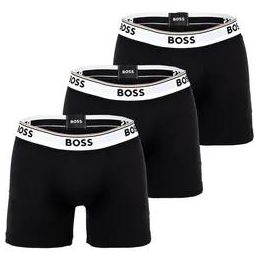 Boxershorts BOSS "Boxershort BoxerBr 3P Power 3er Pack", Herren, Gr. XL, schwarz (schwarz, wei&szlig;), Obermaterial: 95% Baumwolle CO. 5% Elasthan EL., Unterhosen