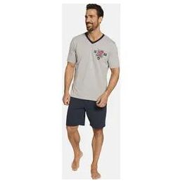Shorty Jan Vanderstorm "Kurzer Schlafanzug EDIN", Herren, Gr. 3XL, grau (grau melange), Obermaterial: 88% Baumwolle CO. 12% Polyester COOLMAX PES(Coolmax)., Homewear-Sets Shorty
