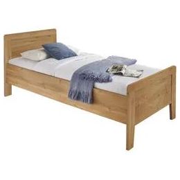 Holzbett Wiemann "Bern", beige (bianco, eiche, dekor), B:99cm H:88cm L:207cm, Betten, 4-fach Liegeh&ouml;henverstellung