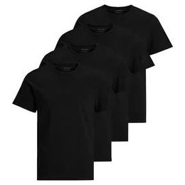 Jack & Jones T-Shirt JACK & JONES "T-Shirt JACBASIC CREW NECK TEE 2PK 4er Pack", Damen, Gr. L, schwarz, Obermaterial: 100% Baumwolle CO., Shirts T-Shirt