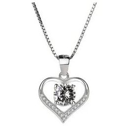 Silberkette "Heart", Damen, Gr. onesize, Silber 925 (Sterlingsilber), silber (silbern), Collezione Alessandro, Basic, Halsketten Silberkette, aus 925 Sterling Silber