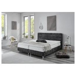 Boxbett "Nara", grau (anthrazit), L:210cm, Westfalia Schlafkomfort, Komplettbetten, aus Fellimitat, wahlweise in H2, H3 & H4 erh&auml;ltlich