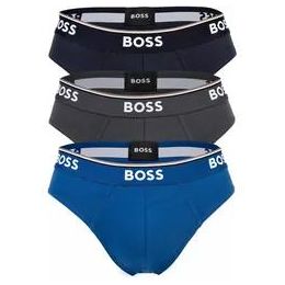 Slip BOSS "Slip Briefs 3P Power 3er Pack", Herren, Gr. XL, blau, Obermaterial: 95% Baumwolle CO. 5% Elasthan EL., Unterhosen Slip