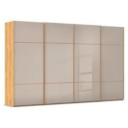 Schwebet&uuml;renschrank Rauch "Kleiderschrank Schrank Garderobe Schlafzimmerschrank SCALE-TRIO", braun (asteiche, glas fango, griffleisten asteiche), B:360cm H:223cm T:68cm, Holzwerkstoff, Schr&auml;nke, Schwebet&uuml;renschrank, edle dreigeteilte Front mit 2 Zierleisten Glasfront MADE IN GERMANY