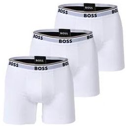 Boxershorts BOSS "Boxershort BoxerBr 3P Power 3er Pack", Herren, Gr. M, wei&szlig;, Obermaterial: 95% Baumwolle CO. 5% Elasthan EL., Unterhosen