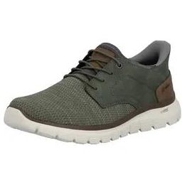 Slip-On Sneaker Rieker, Herren, Gr. 41, gr&uuml;n (khaki, braun), Nubuklederimitat, Textil, meliert, Schuhe, Freizeitschuh, Halbschuh, Schlupfschuh, gepolsterter Fersenabschluss