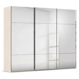 Schwebet&uuml;renschrank Rauch "Kleiderschrank Schrank Garderobe Schlafzimmerschrank SCALE-TRIO", beige (champagner), B:271cm H:223cm T:68cm, Holzwerkstoff, Schr&auml;nke, Schwebet&uuml;renschrank, edle dreigeteilte Front mit 2 Zierleisten Spiegelfront MADE IN GERMANY