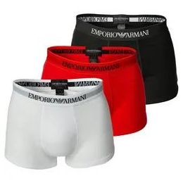 Boxershorts Emporio Armani "Boxershort 3er Pack", Herren, Gr. M, bunt (wei&szlig;, rot, schwarz), Obermaterial: 100% Baumwolle CO., Unterhosen